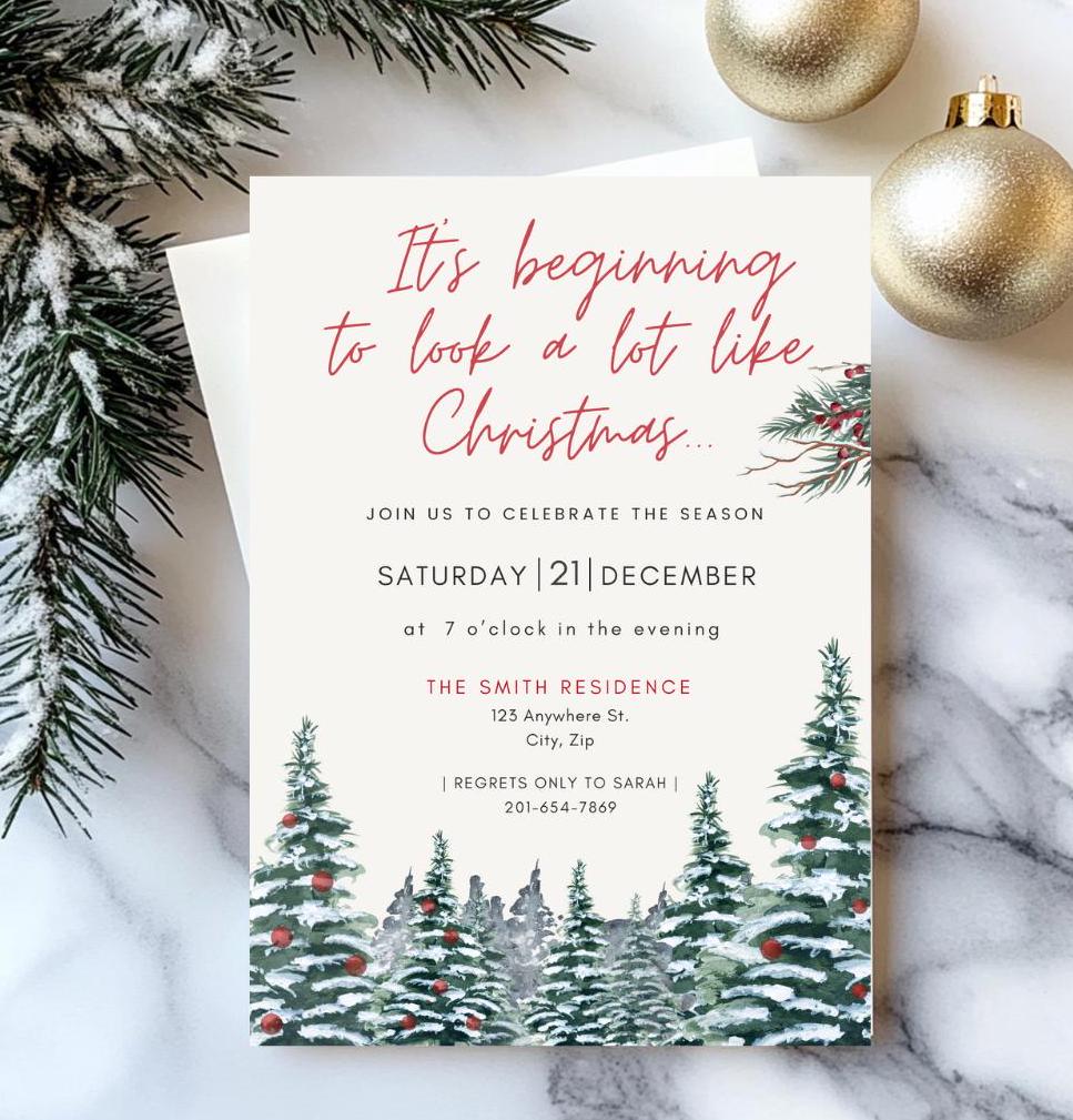 Christmas Party Invitation | Holiday Invite | Instant Download ...