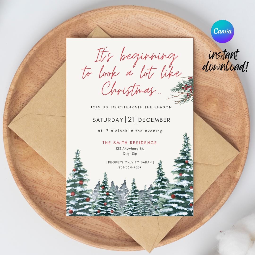 Christmas Party Invitation | Holiday Invite | Instant Download ...