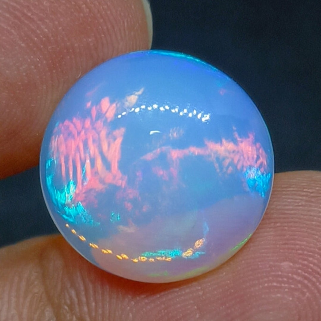 Ethiopian Opal Multi Fire ,15x15mm Round Cabochon ,aaa+++high Quality ...