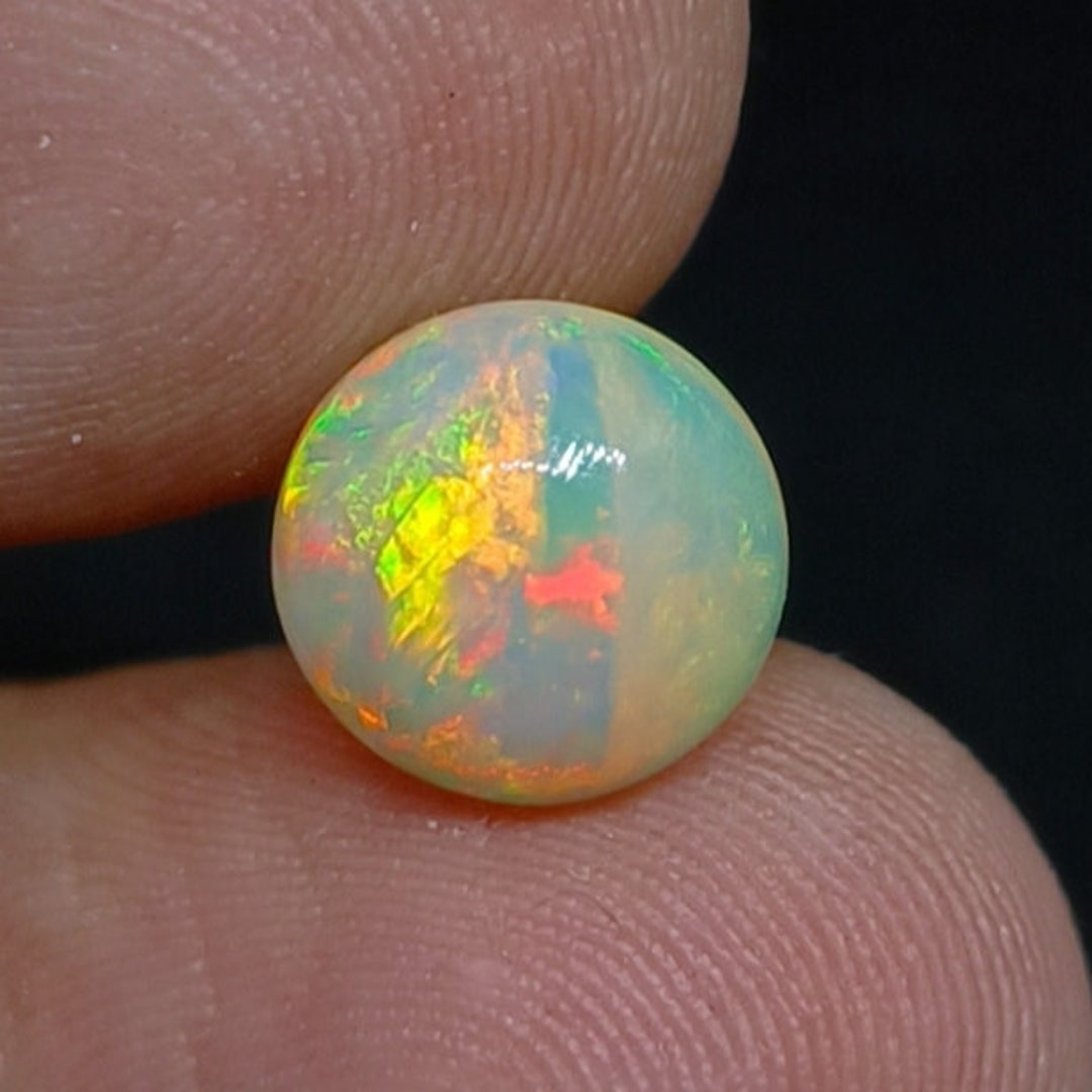 Ethiopian Opal Multi Fire , 9x9mm Round Faceted , Aaa+++high Quality Opal, Unique Piece Ethopian ...