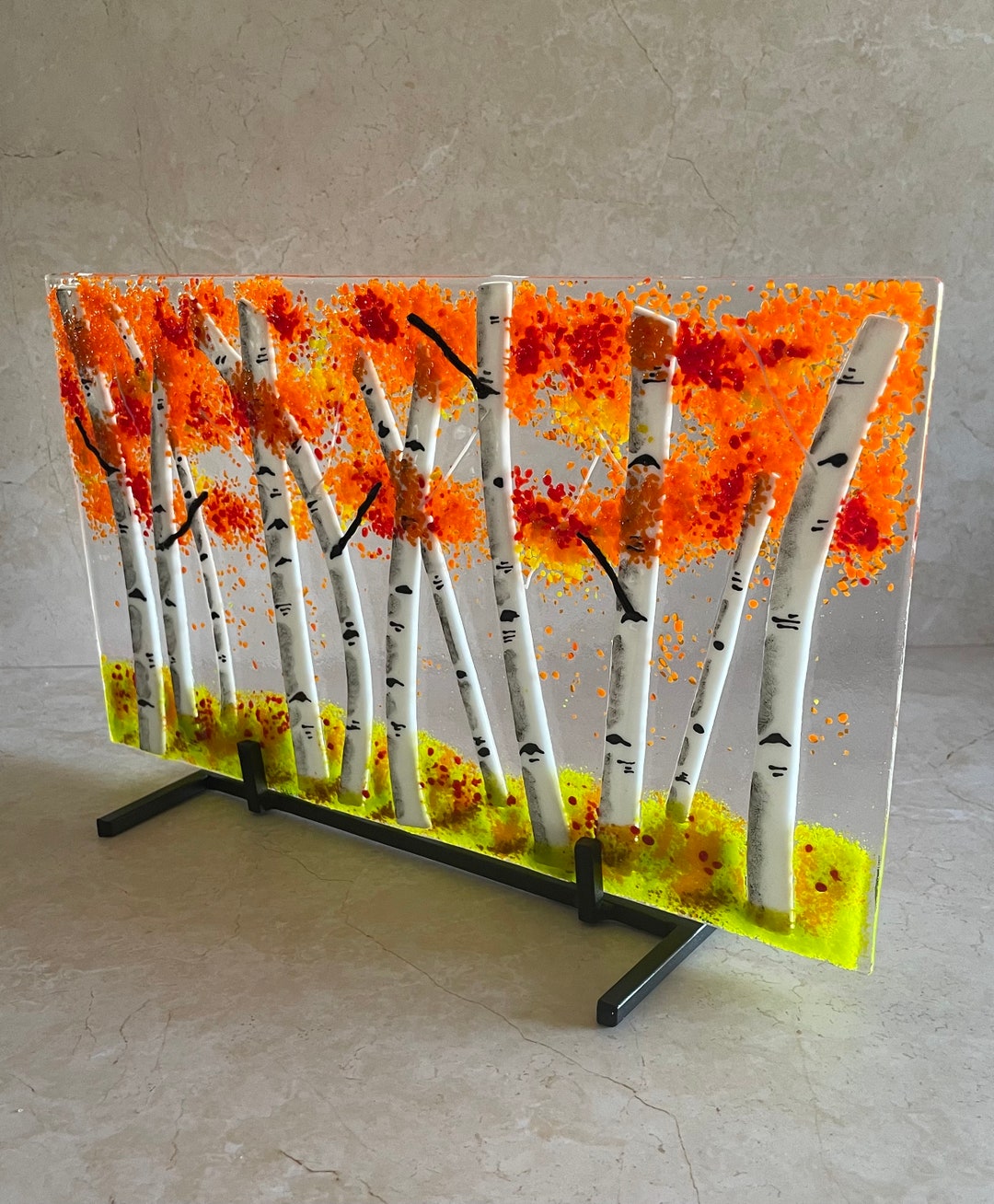 Fused Glass Birch Tree, Fine Art, Glass Art, Glass Sculpture - Etsy