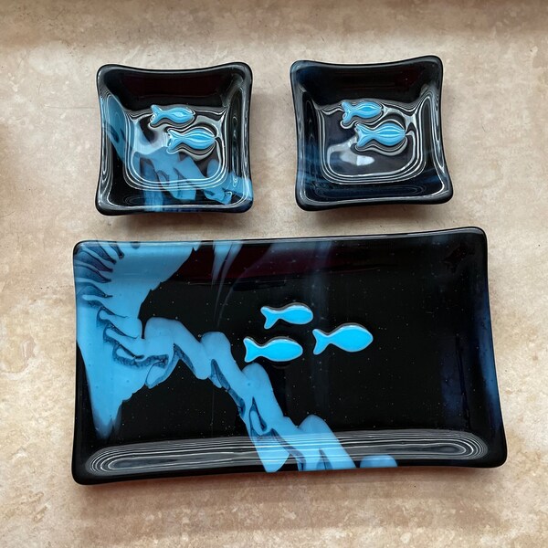 Fused Glass Sushi Plate - Etsy