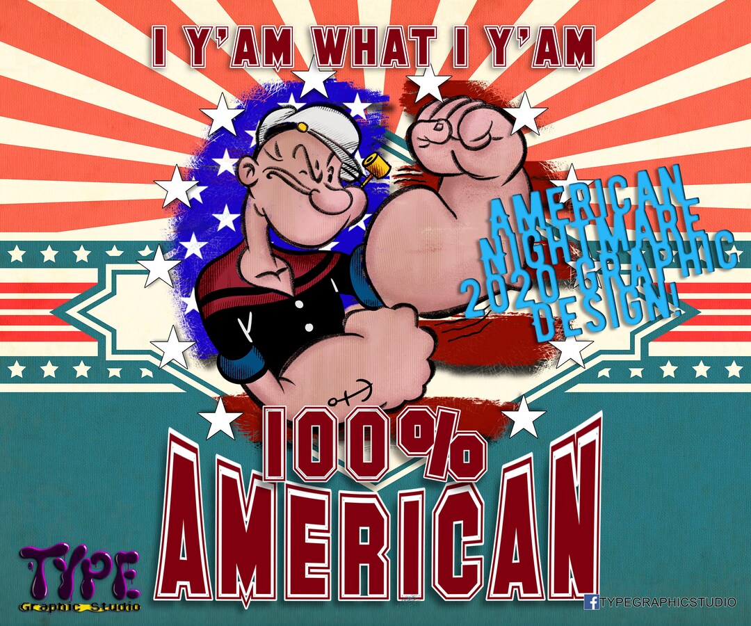 Popeye Patriotic Popeye American Grunge Design- Transfer -digital Image ...