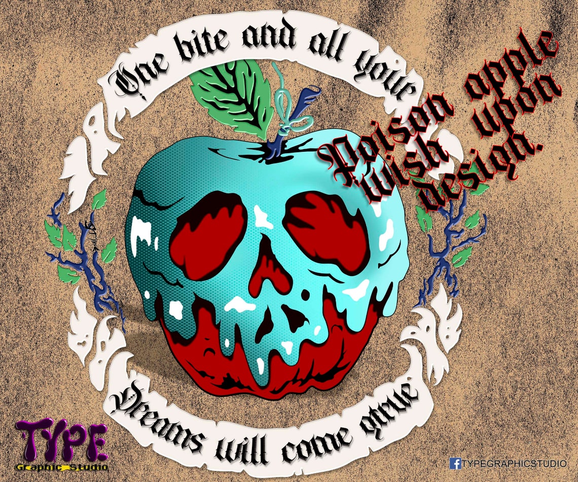 Poison Apple Snow White Graphic Design Sublimation Print - Etsy