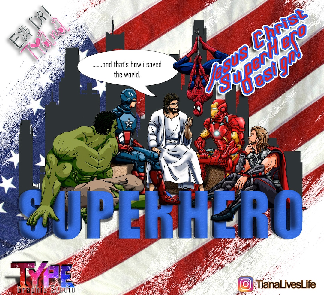 Jesus Superhero Avengers Design- Transfer -digital Image Png Instant ...