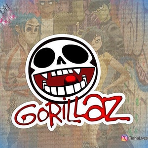 Bonesy Skull Sticker- Gorillas Decal 2 - Bonesy - Skull -noodle - 2-D ...