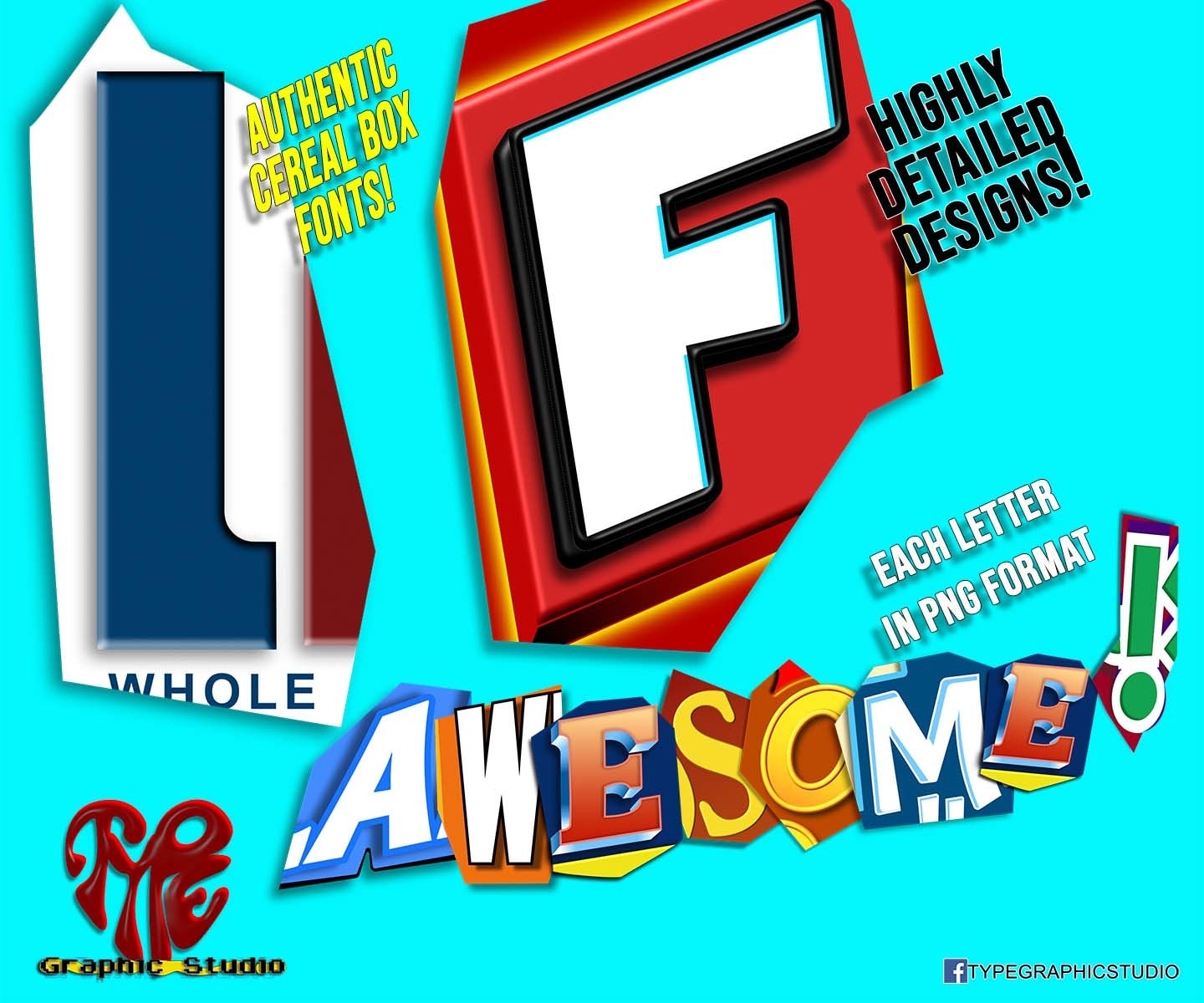 Cereal Box Alphabet Letters- Digital Image Png Instant Download for ...