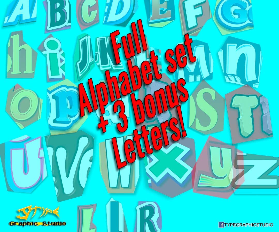 Cereal Box Alphabet Letters Digital Image Png Instant - Etsy