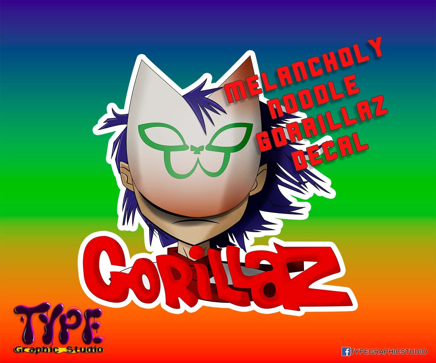 Gorillaz 2d Stylo Mask