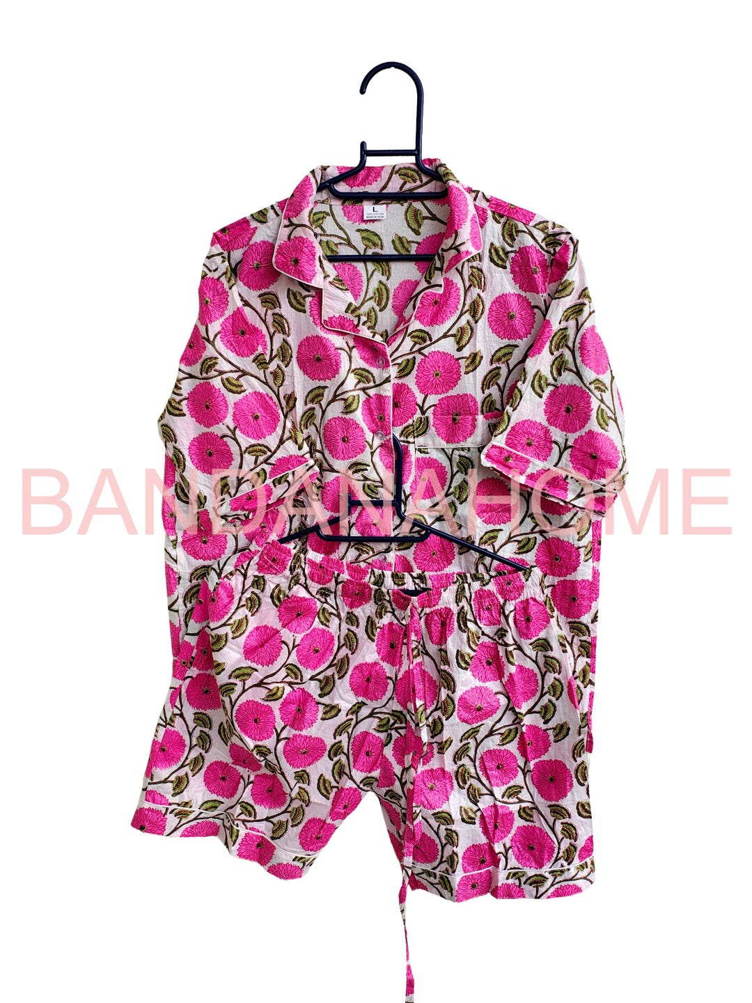 Hand Block Printed Cotton Pajama Set: Black Jungle Print Sleepwear - Etsy