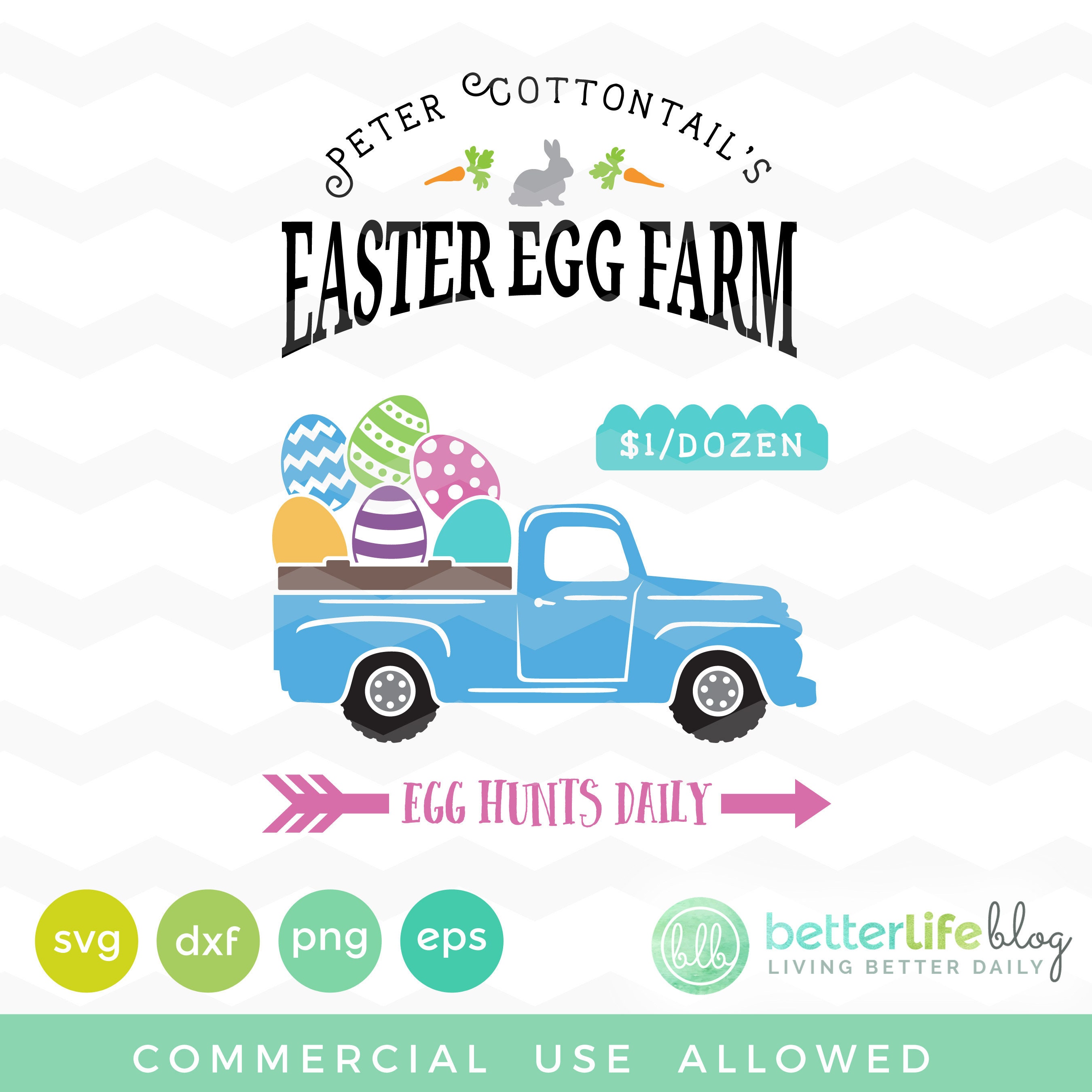 Easter Truck Svg: Easter Egg Farm Truck SVG File DXF | Etsy