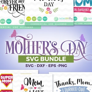 Mother's Day SVG Bundle: Mom Mommy Svg, Mother's Day DXF Silhouette ...