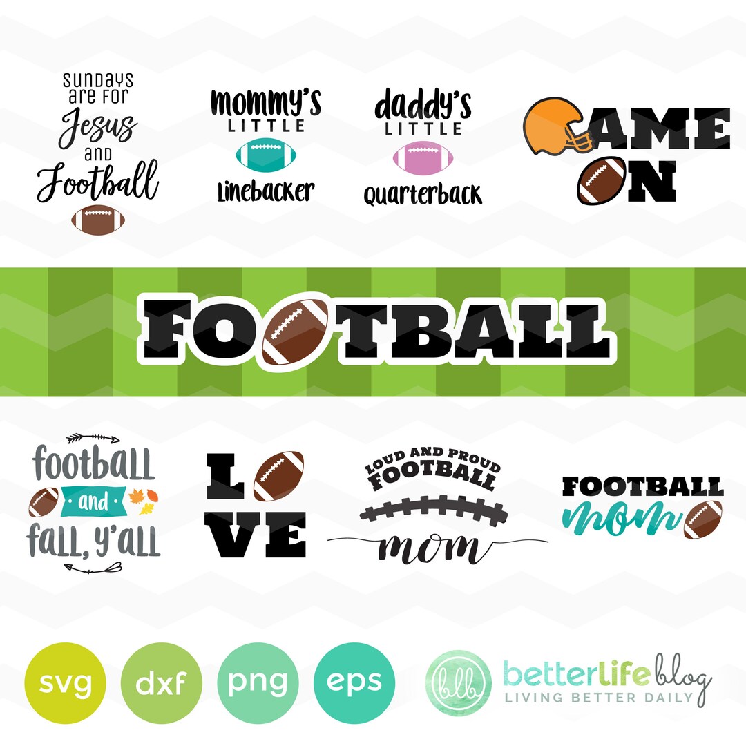 Football SVG Bundle, Football Mom Svg File, Dxf, Svg, DXF Silhouette ...