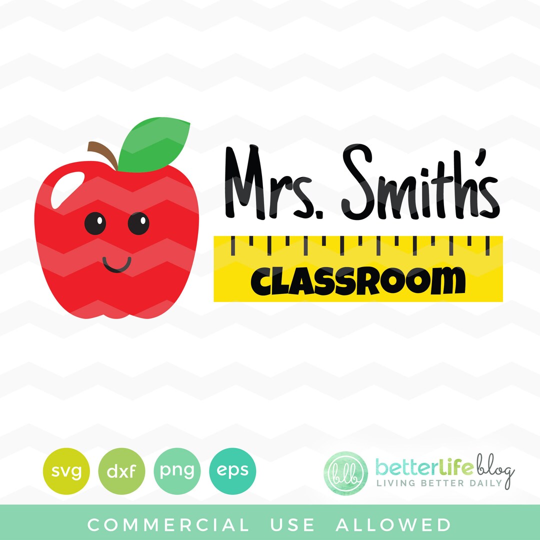 Teacher's Name Classroom SVG File - Teachers Gifts SVG, DXF Silhouette ...