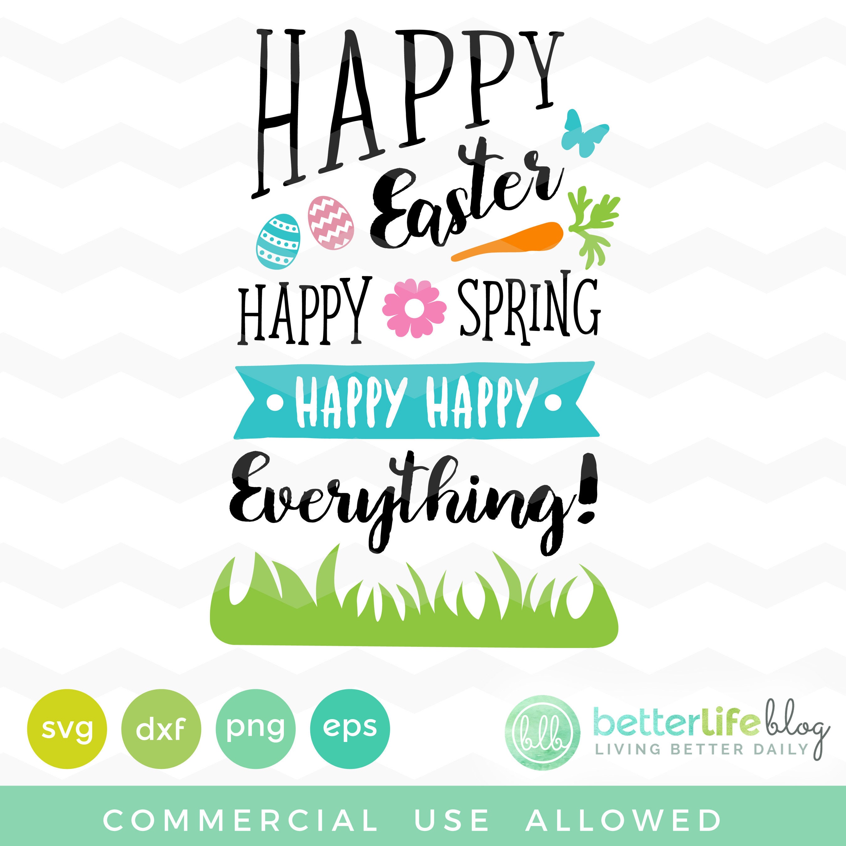 Happy Easter Svg: Happy Spring Happy Everything SVG File DXF - Etsy