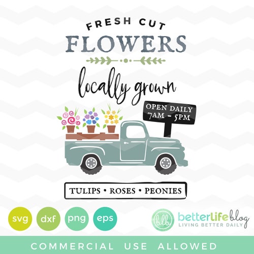 Spring Flowers Truck Svg Spring SVG Bundle: Locally Grown - Etsy