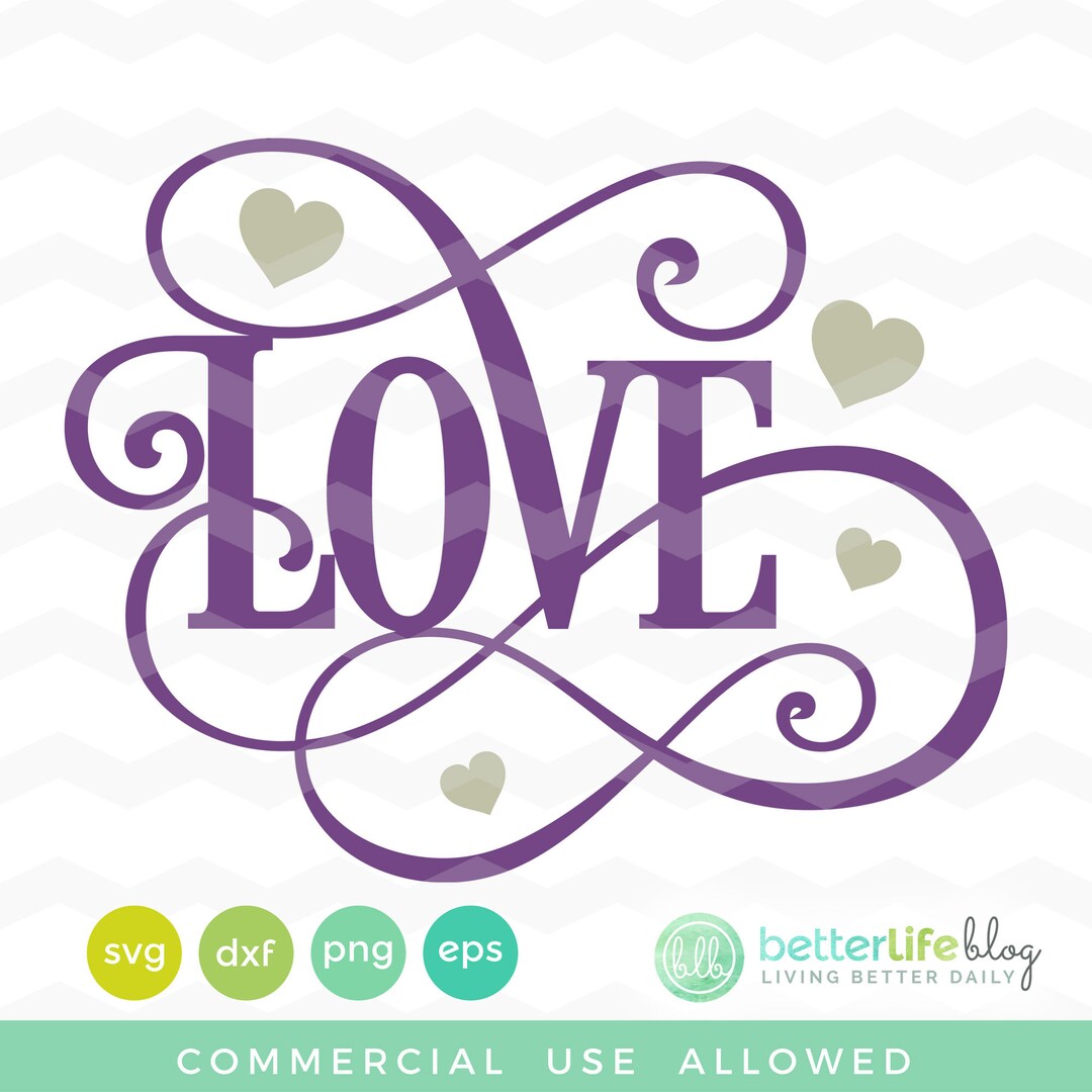 Love SVG File: Valentine's Day SVG, DXF Silhouette Cameo, Cricut ...