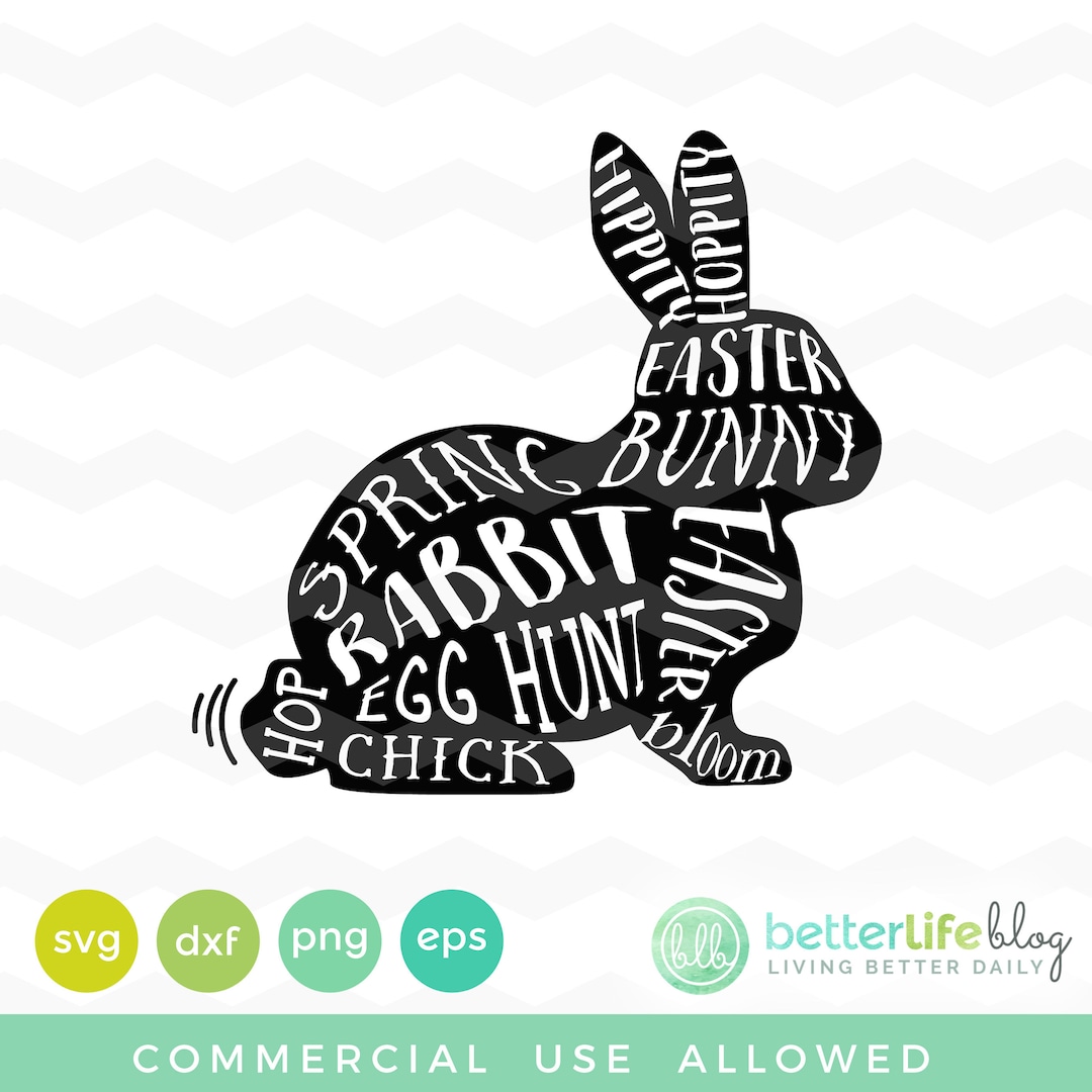 Happy Easter Bunny Silhouette Svg: Easter Bunny Silhouette SVG File ...
