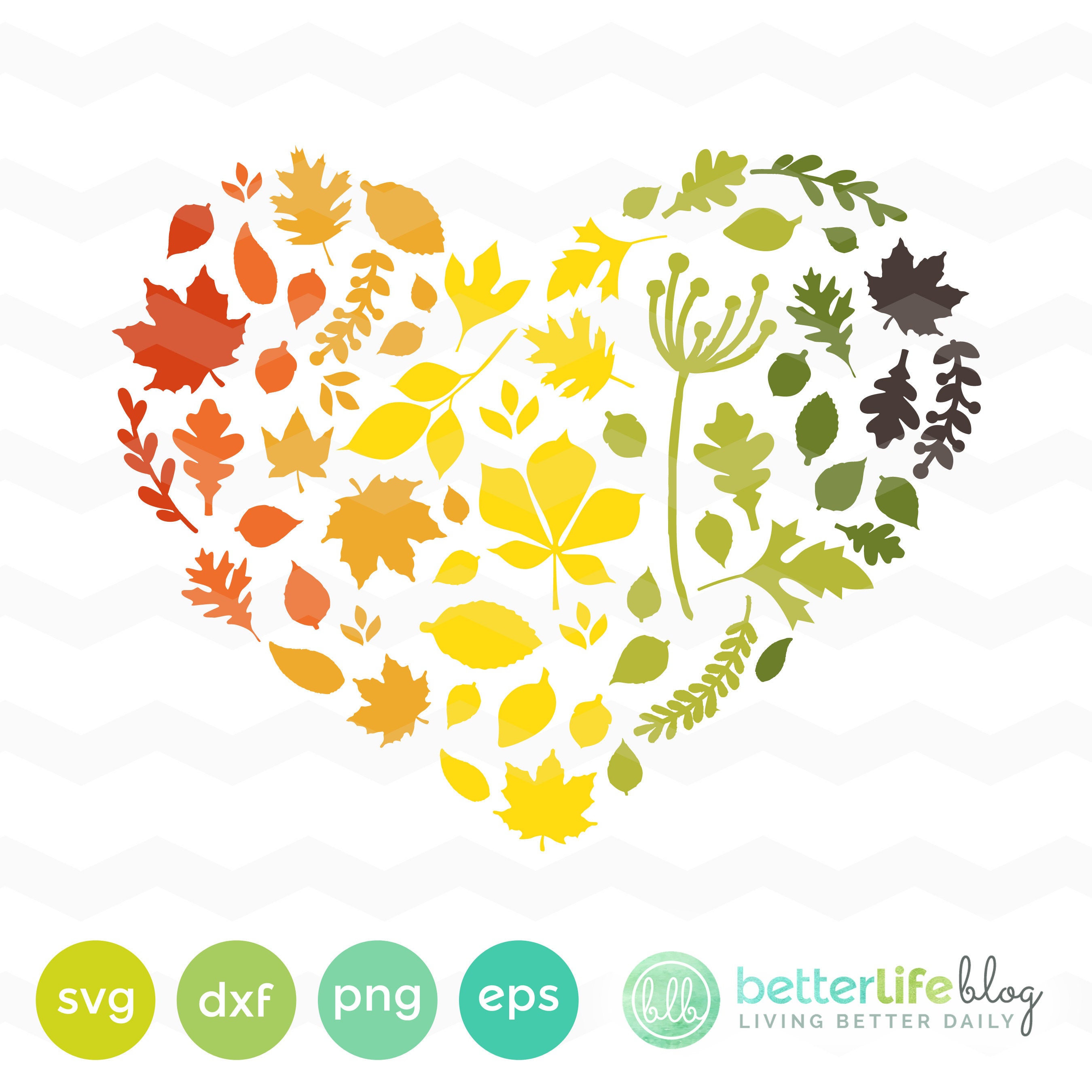 Autumn Leaves Heart SVG File: Heart Fall Leaf SVG File Autumn | Etsy