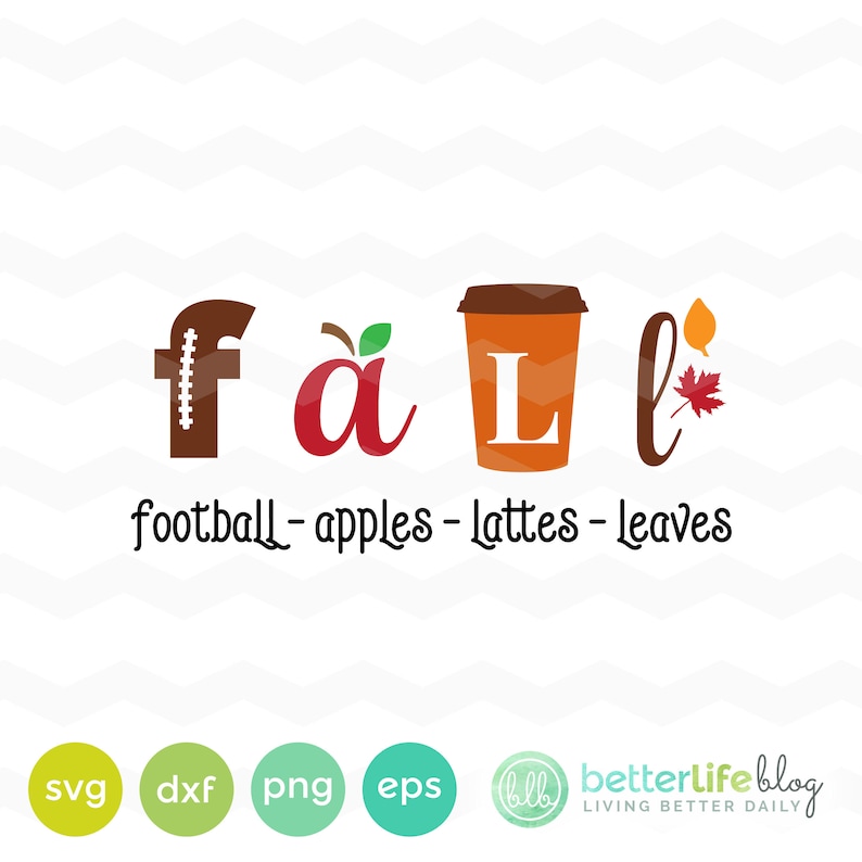 Fall SVG File: Fall SVG Football Apples Leaves Lattes Svg - Etsy