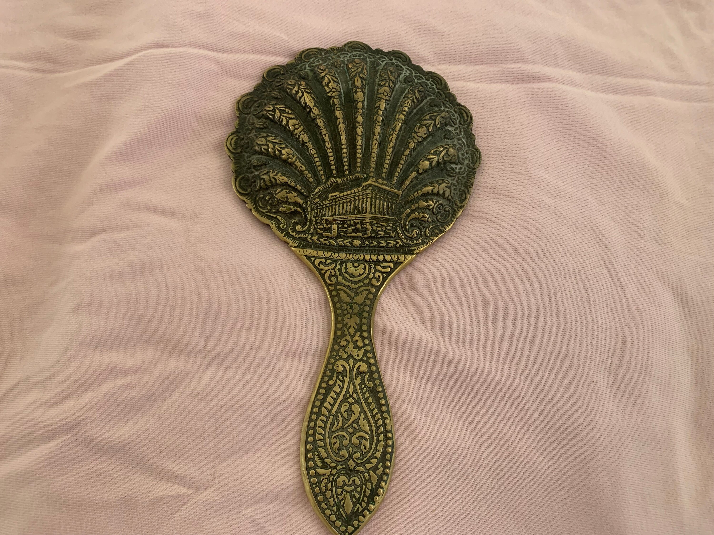 Antique Rare Solid Brass Beauty Hand Mirror - Etsy