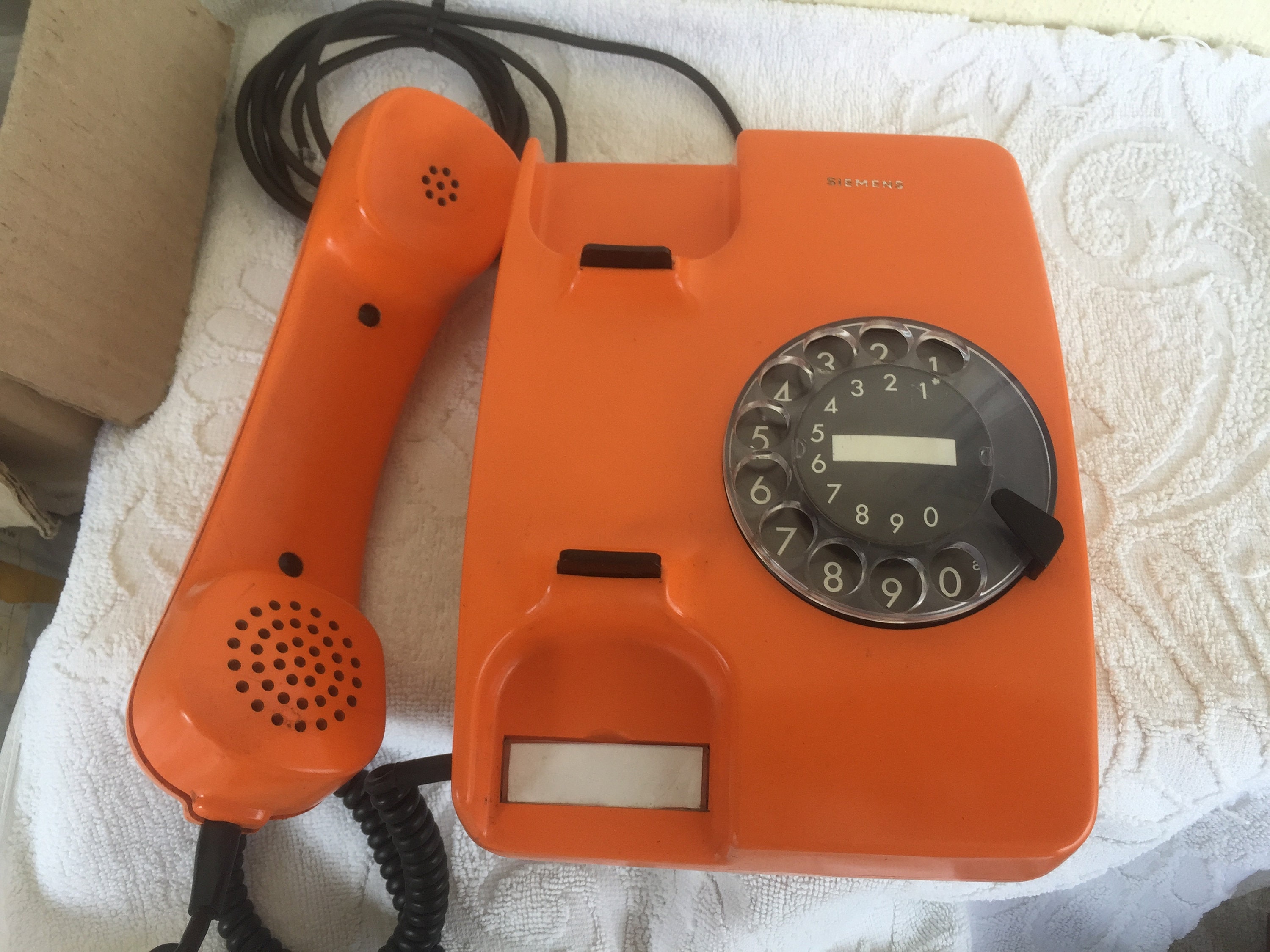 Vintage Rotary Dial Telephone Siemens orange Color - Etsy
