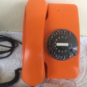 Vintage Rotary Dial Telephone Siemens orange Color - Etsy