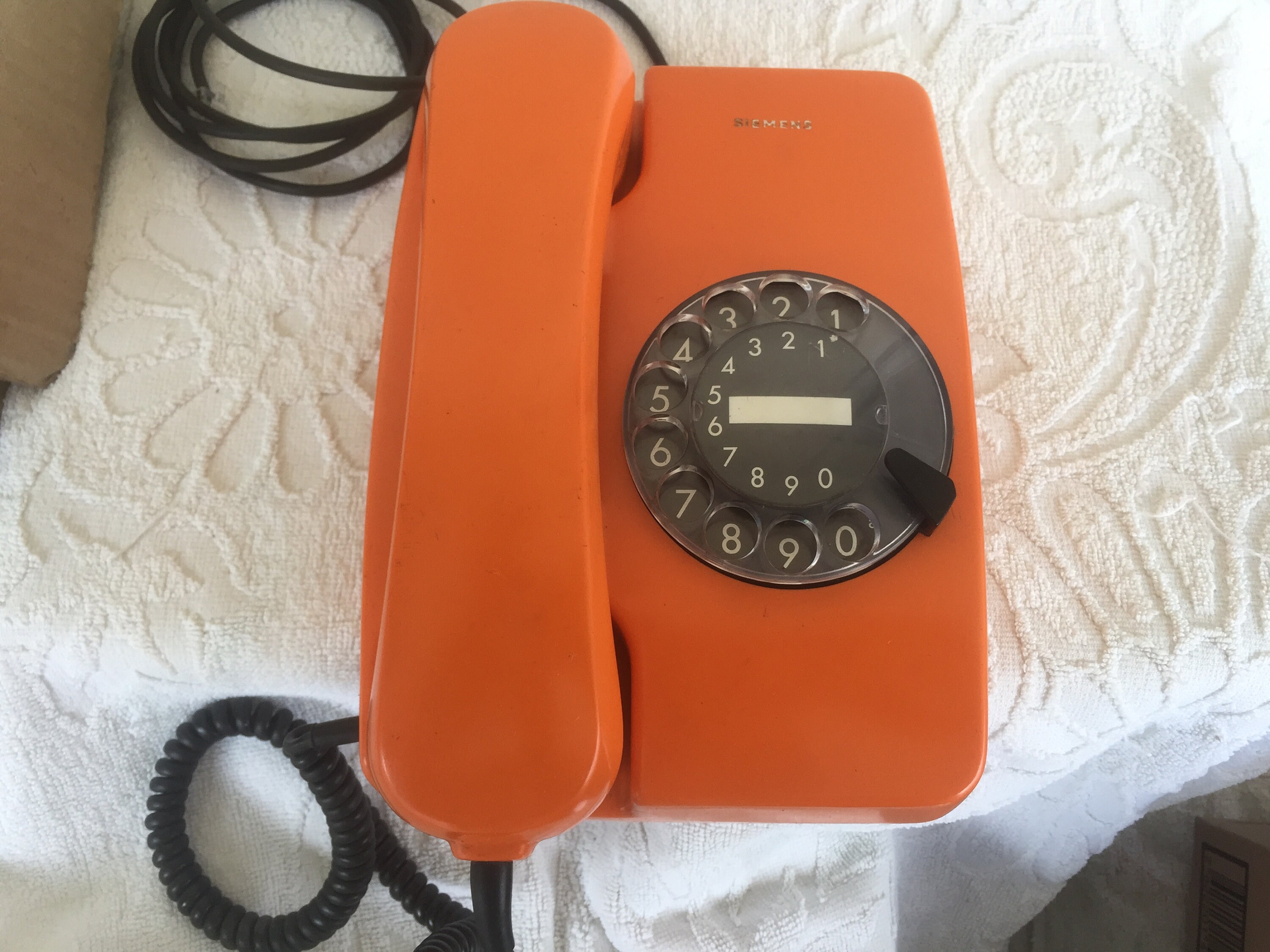 Vintage Rotary Dial Telephone Siemens orange Color - Etsy