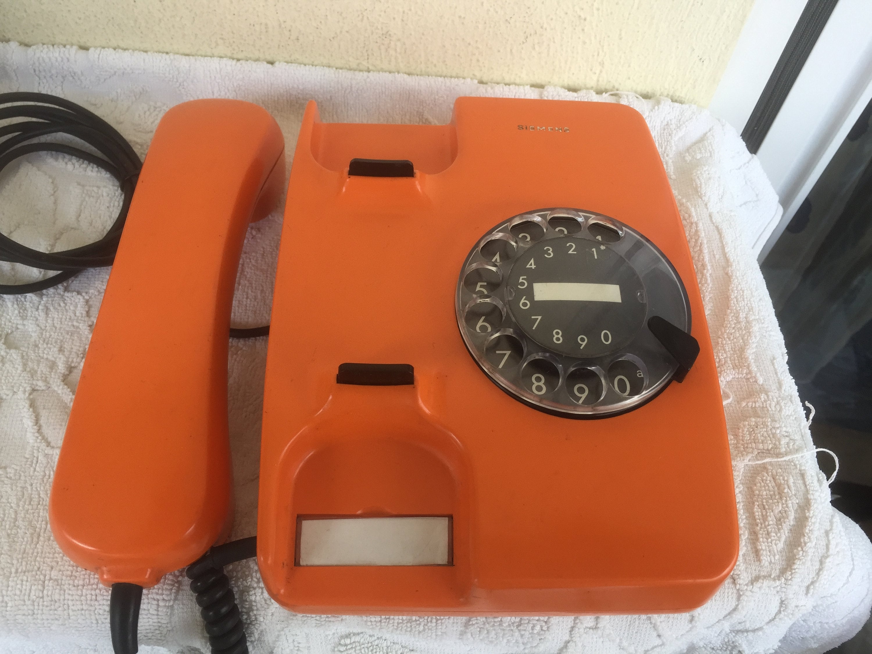 Vintage Rotary Dial Telephone Siemens orange Color - Etsy