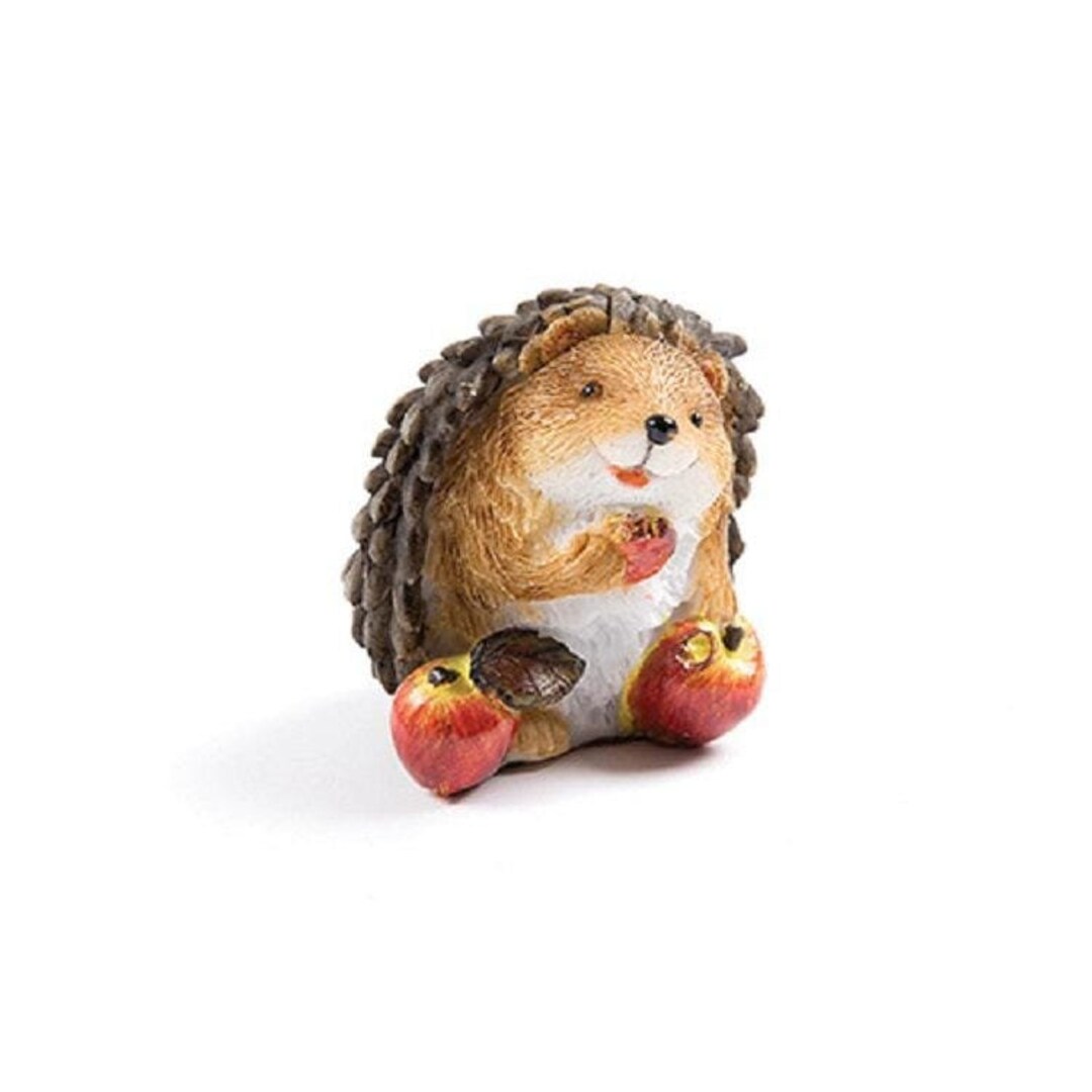 Hedgehog With 3 Apples, Miniature Fairy Garden Hedgehog. Animal Cake ...