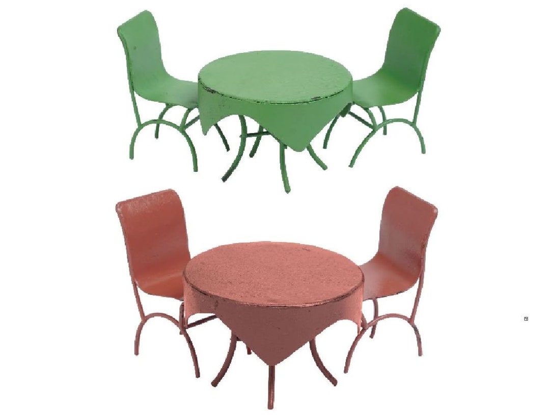 Choice of Red or Green Miniature Table and Chairs, Retro Table Set - Etsy