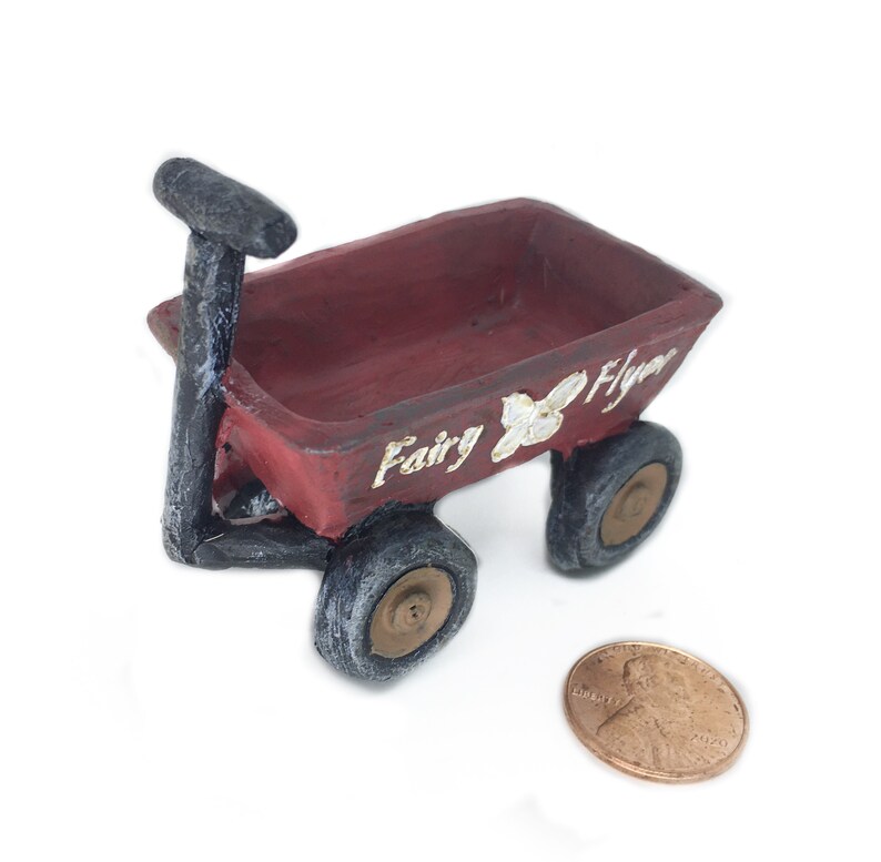 Miniature Red Wagon, 'fairy Flyer' Wagon, Fairy Garden Resin Wagon - Etsy