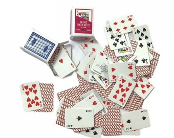 Miniature Deck of Playing Cards 3/4" Set of 52 Flat Back Miniatures ...