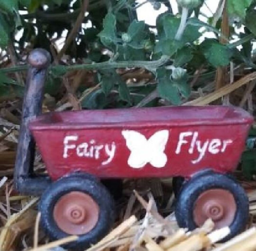 Miniature Red Wagon, 'fairy Flyer' Wagon, Fairy Garden Resin Wagon - Etsy