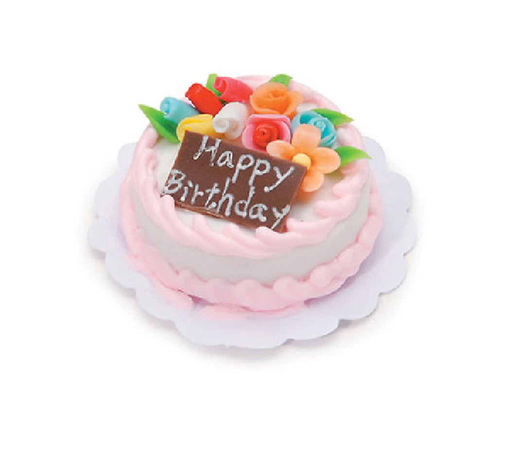 Dollhouse Miniature Birthday Cake - Etsy