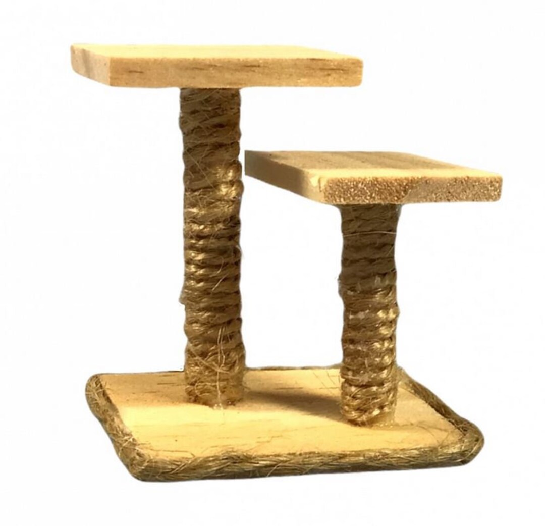Miniature Cat Stand and Scratching Post, Dollhouse Cat Accessory - Etsy
