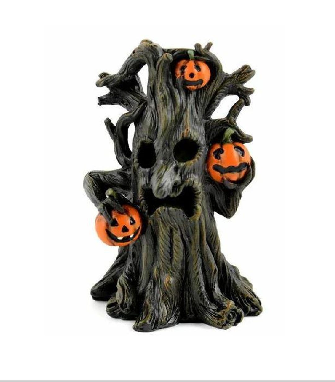 Halloween Tree Miniature, LED Spooky Tree, Brown Tree With Face, Tree ...
