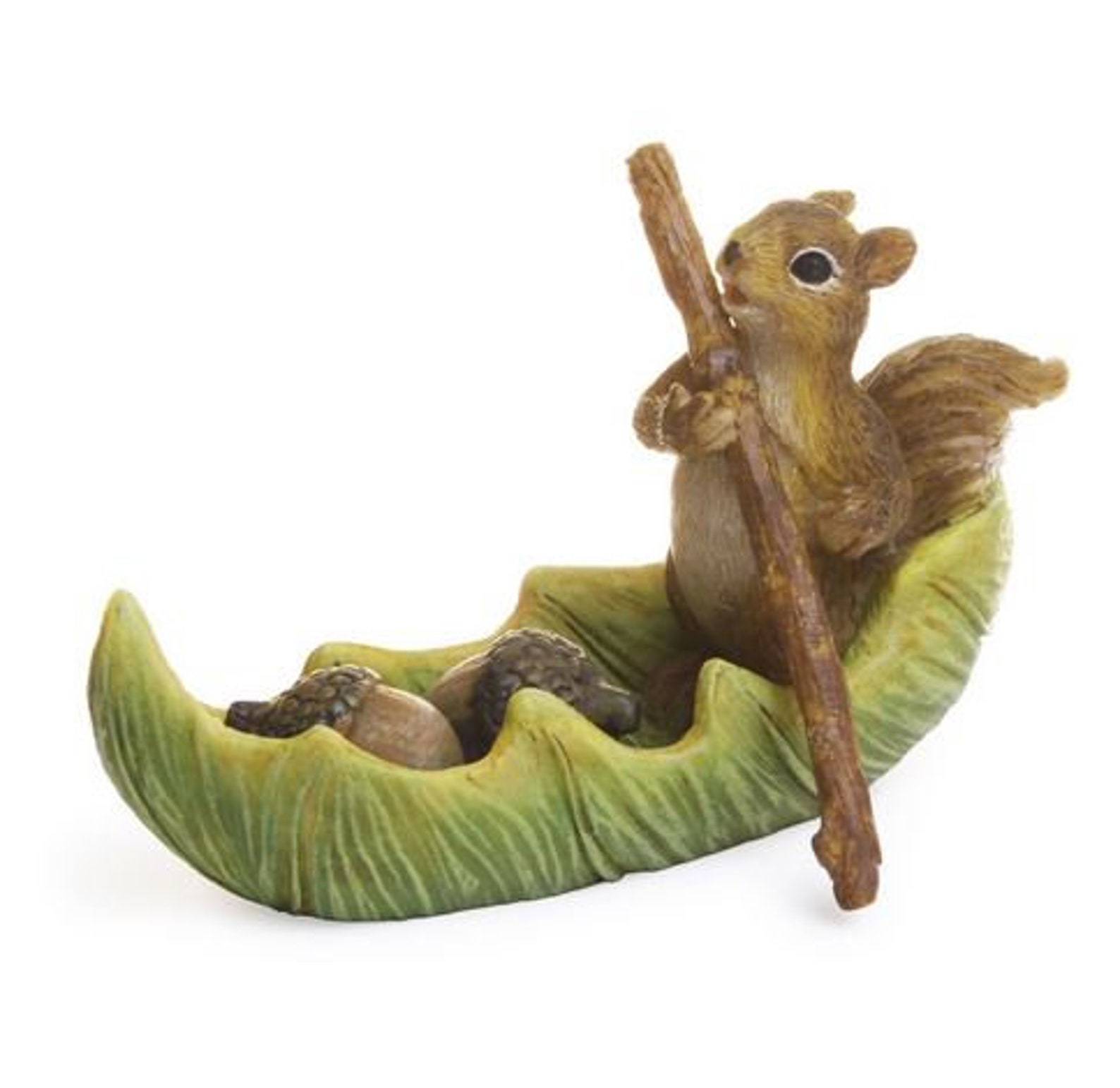 Miniature Squirrel in Boat With Acorns Squirrel in a Leaf - Etsy