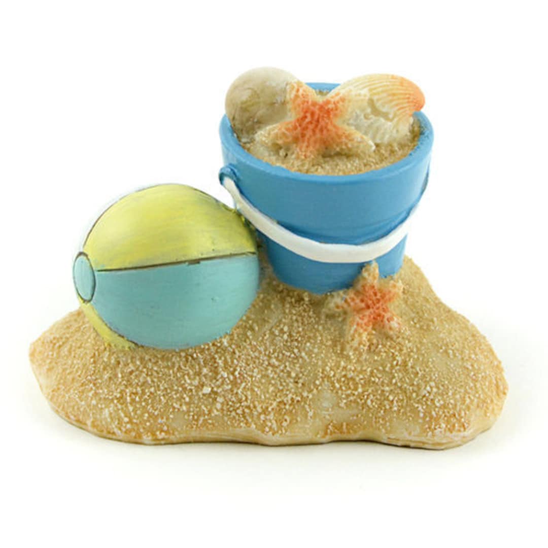 Beach Pail in the Sand, Beach Ball With Pail, Beach Bucket, Ocean ...