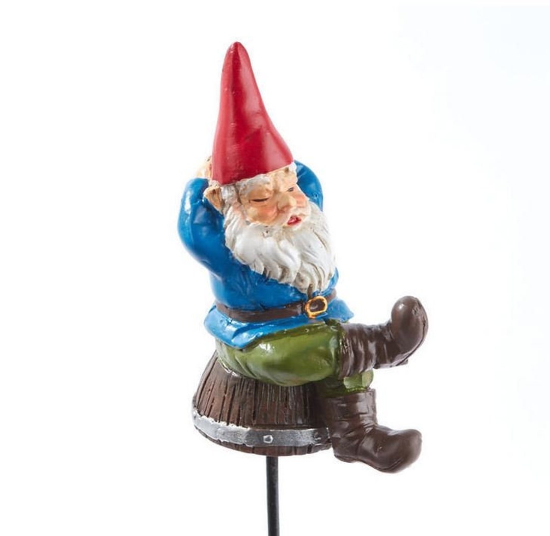 Napping Gnome, Rufus the Sleeping Gnome on a Pick - Etsy
