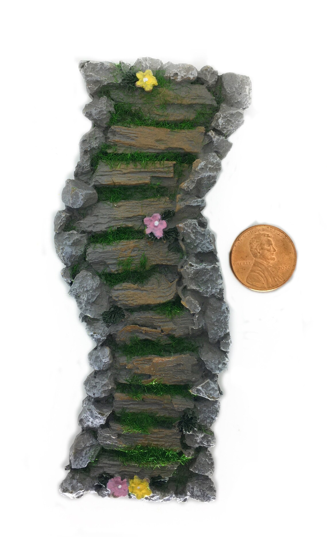 Miniature Wood and Stone Path With Moss and Flowers - Etsy