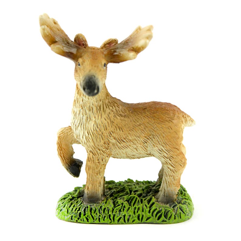 Woodland Moose Figurine Miniature Forest Animal Fairy Garden - Etsy