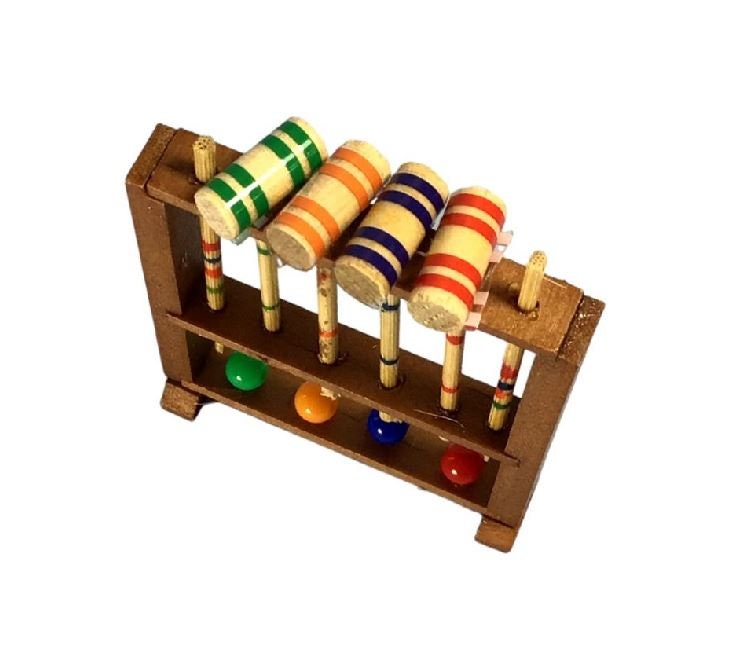Dollhouse Miniature Croquet Set - Etsy