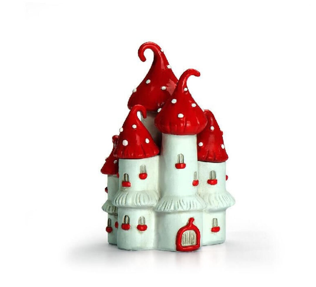 Miniature Red Mushroom Castle - Etsy
