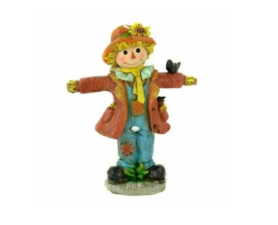 Miniature Fall Fairy Garden Scarecrow Happy Garden Scarecrow - Etsy