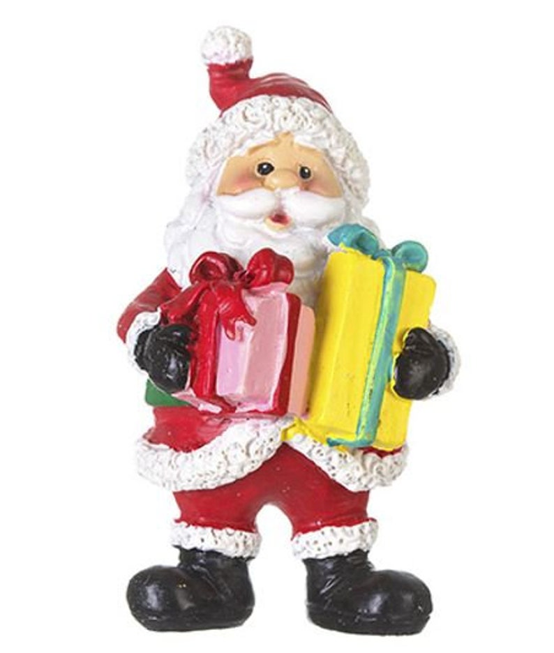 Miniature Santa, Christmas Decor, Mini Holiday Presents, Christmas Gift ...
