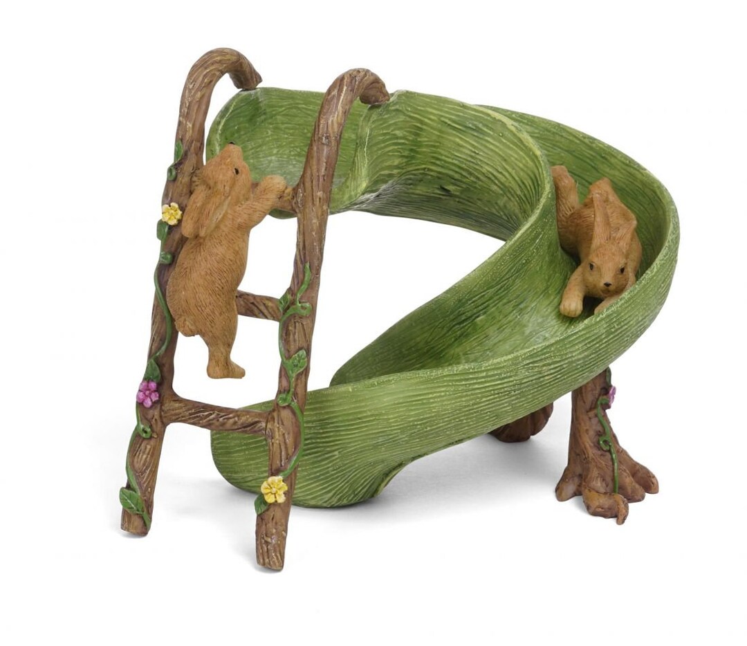 Miniature Animal Slide, Fairy Garden Bunny Slide, Garden Fun Park ...