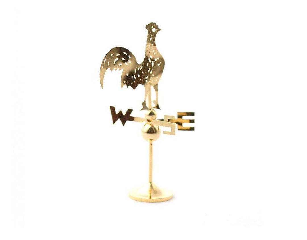 Miniature Rooster Weather Vane, Brass Dollhouse Cockarell Weather Vane ...