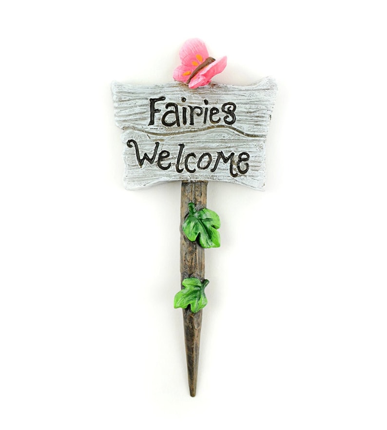 Miniature 'fairies Welcome' Sign With Butterfly - Etsy