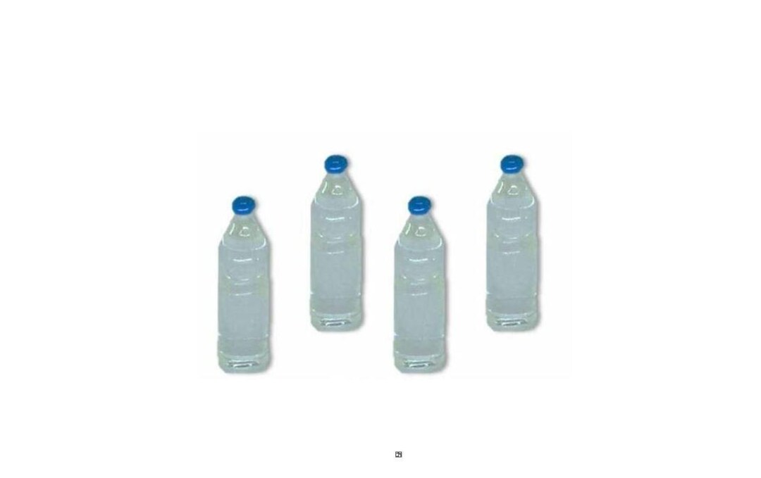 Set of 4 Miniature Water Bottles, Kitchen Supply, Dollhouse Kitchen ...
